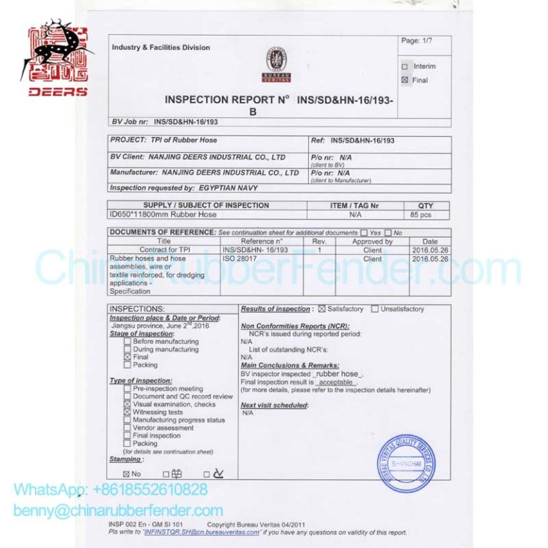 BV certificate - Nanjing Deers Industrial Co.,Ltd